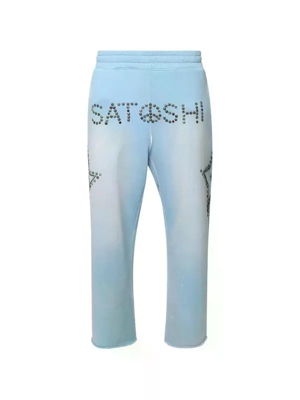 SATOSHI NAKAMOTO Star-studded Track Pants - Blue