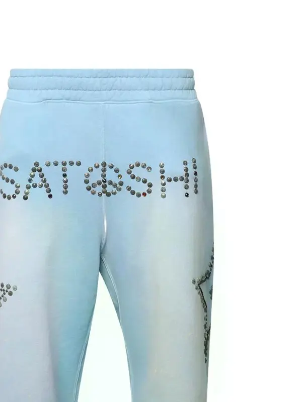 SATOSHI NAKAMOTO Star-studded Track Pants - Blue