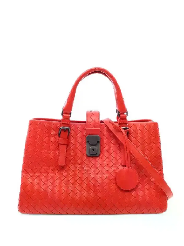 Bottega Veneta 2000s Intrecciato Rome Tote Bag - Red