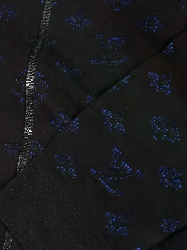 LOUIS VUITTON Monogram Pattern Zip-up Jacket - Black