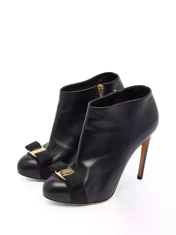 FERRAGAMO Vara Bow Leather Ankle Boots