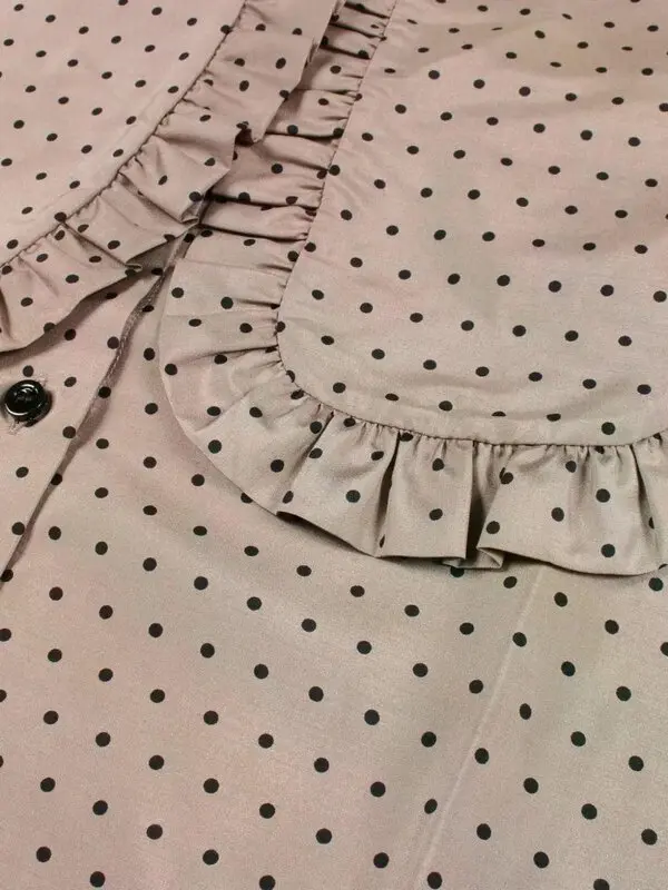 Dior Polka-dot Ruffled Silk Blouse