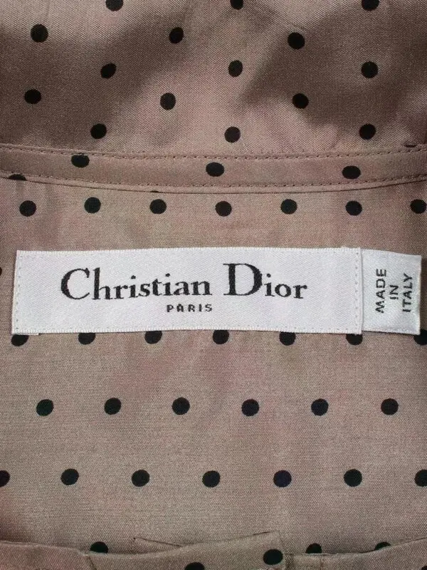 Dior Polka-dot Ruffled Silk Blouse