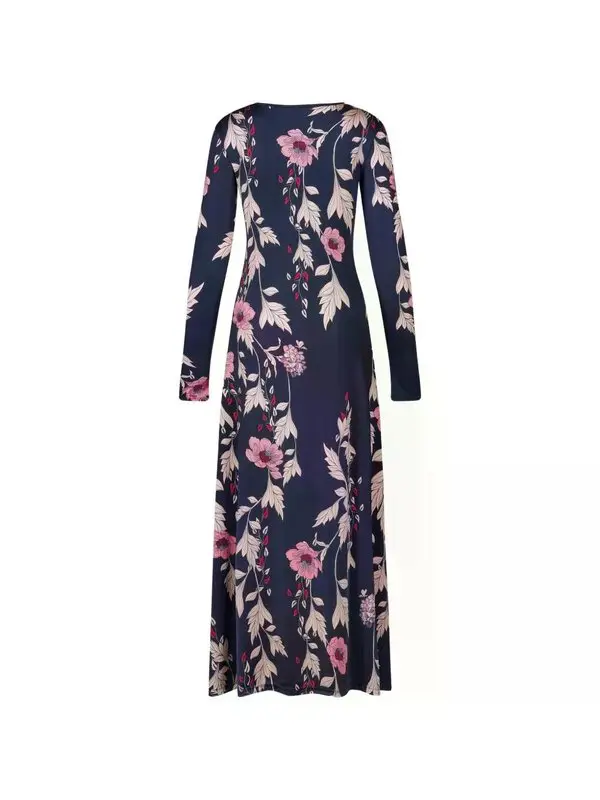 Johanna Ortiz Alma Bordada Floral-print Midi Dress - Blue