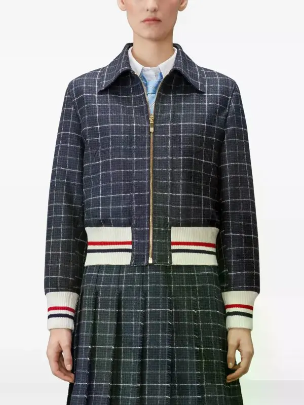 Thom Browne Windowpane Houndstooth Teviot Tweed Jacket