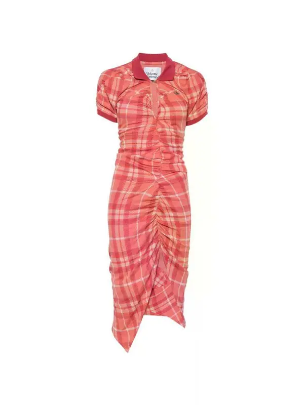 VIVIENNE WESTWOOD Tartan Asymmetric Dress - Red