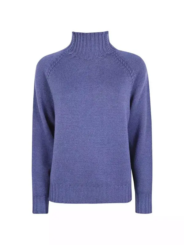 Rossopuro Cable Knit High Neck Sweater