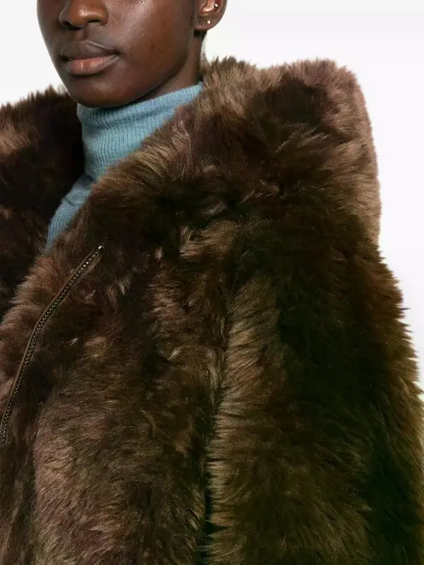 P.a.r.o.s.h Faux-fur Hooded Jacket With Zip Fastening