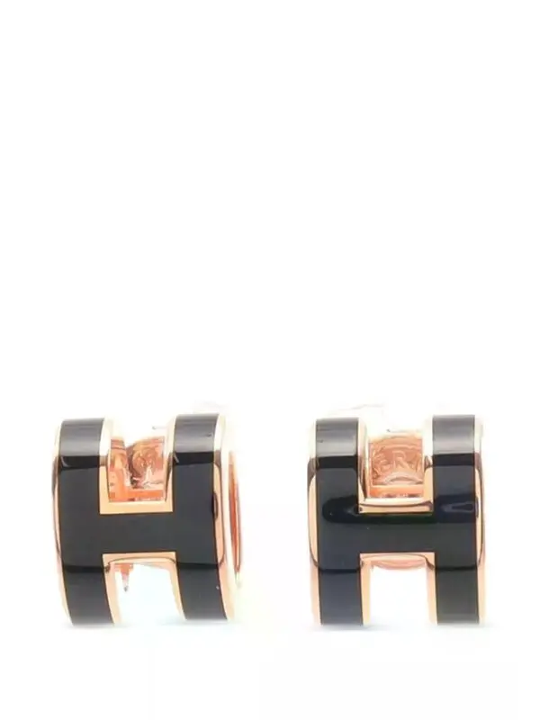 Hermès 2010s Mini Pop H Earrings - Black