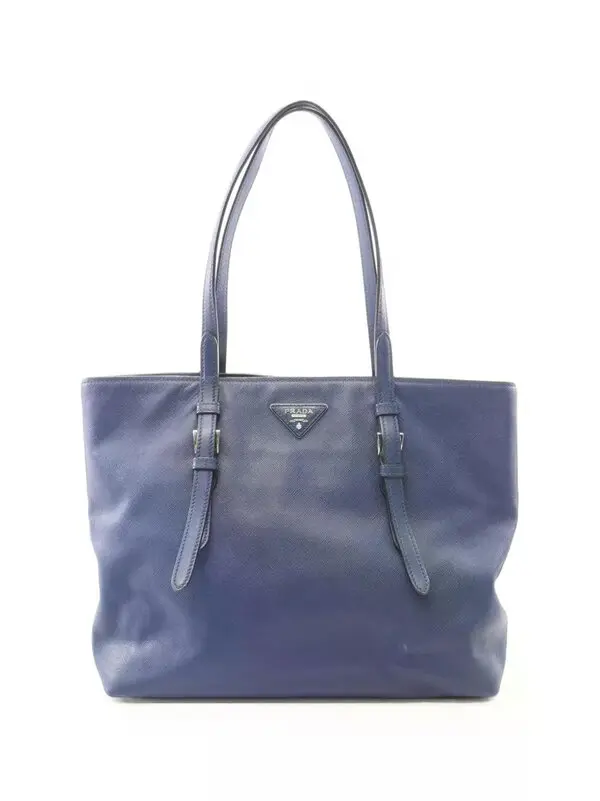 Prada 2000s Triangle Logo Tote Bag