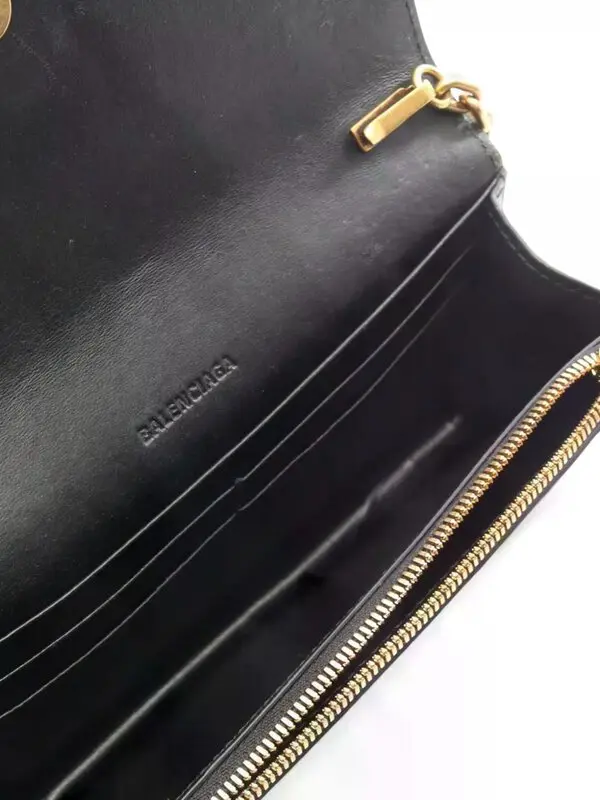 Balenciaga 2010s Gossip Croc-embossed Chain Wallet