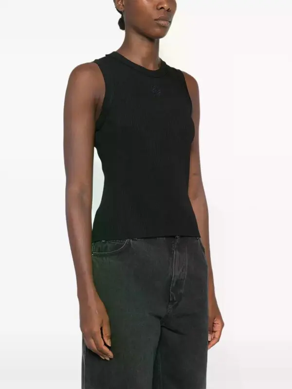 Loewe Ribbed-knit Tank Top With Embroidered Anagram Motif