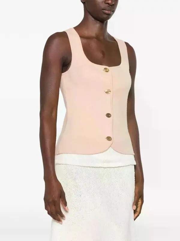 FORTE_FORTE Knitted Vest With Gold-tone Hardware - Neutrals
