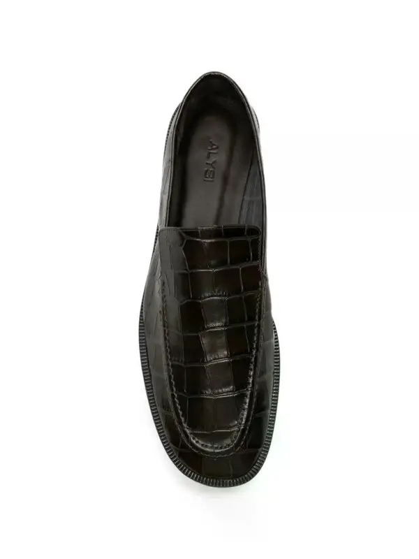 ALYSI Croc-effect Leather Loafers