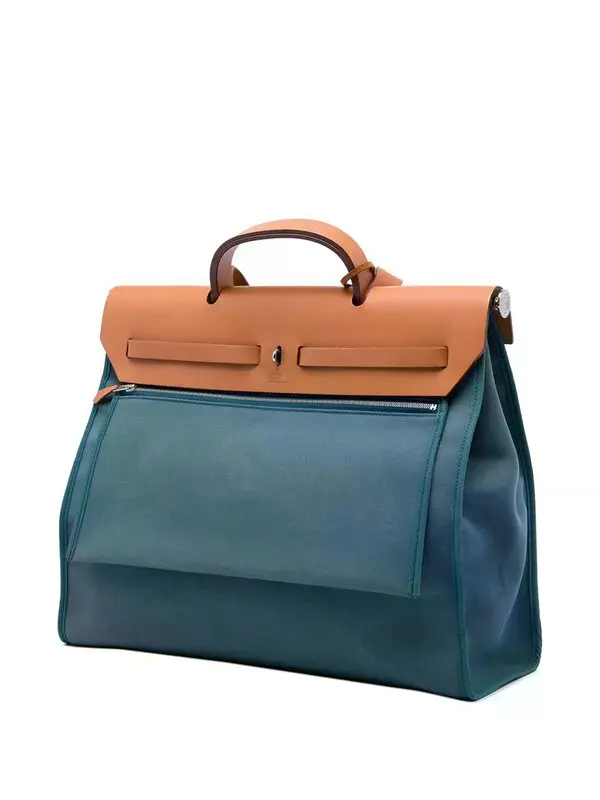 Hermès Toile Herbag Zip 39 Satchel - Blue