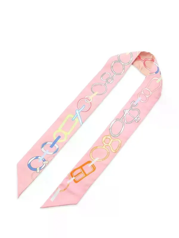Hermès 2020s Twilly Do Re Boucles Ribbon Scarf - Pink