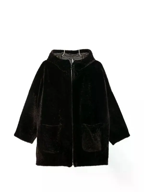 MANZONI 24 Hooded Shearling Coat - Neutrals