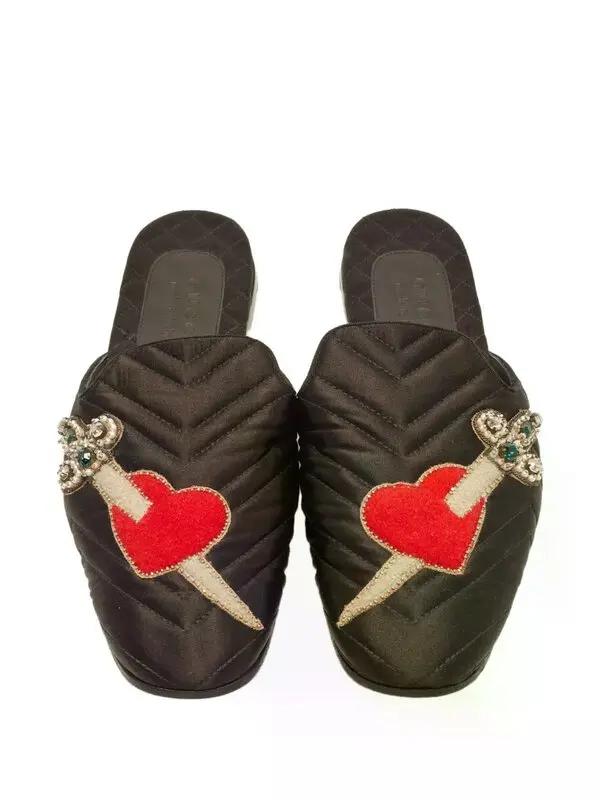 Gucci Quilted Heart Patch Mules
