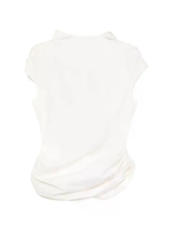Magda Butrym Draped Cap-sleeve Blouse - Neutrals
