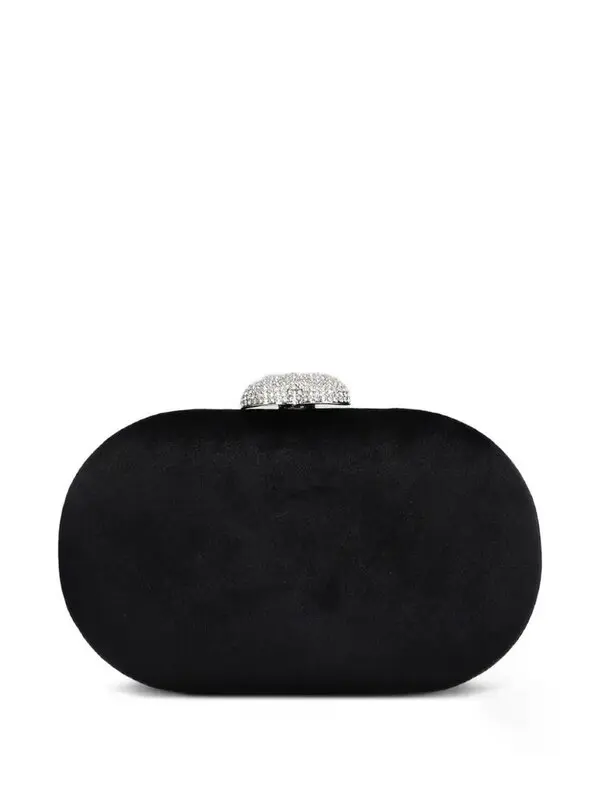 TWENTY FOURHAITCH Crystal Embellished Oval Clutch Bag - Black