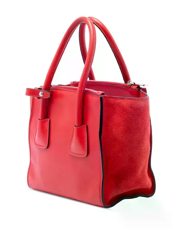 Prada Glace Calf Twin Pocket Satchel - Red
