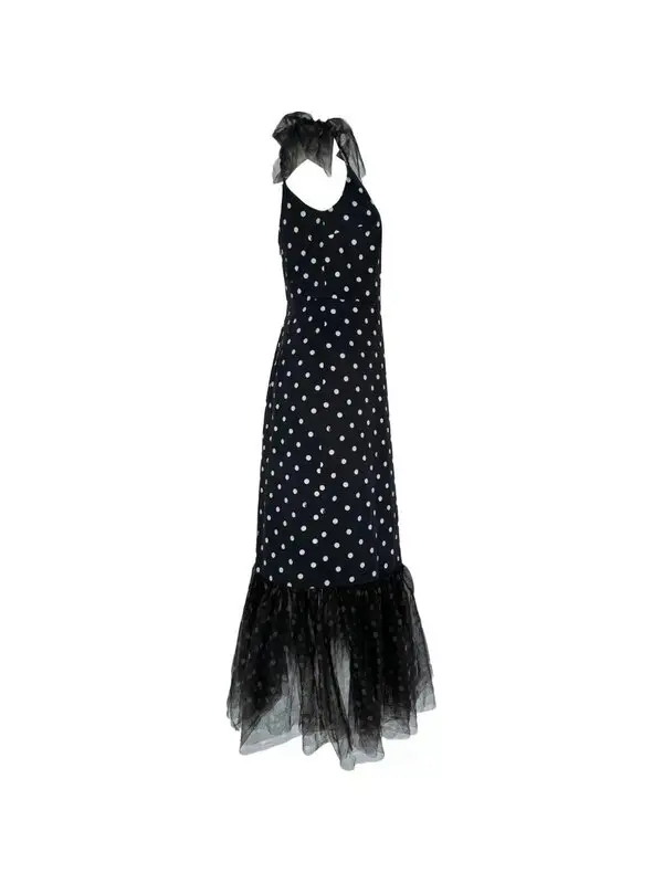 Staud Polka-dot Tulle Trim Dress