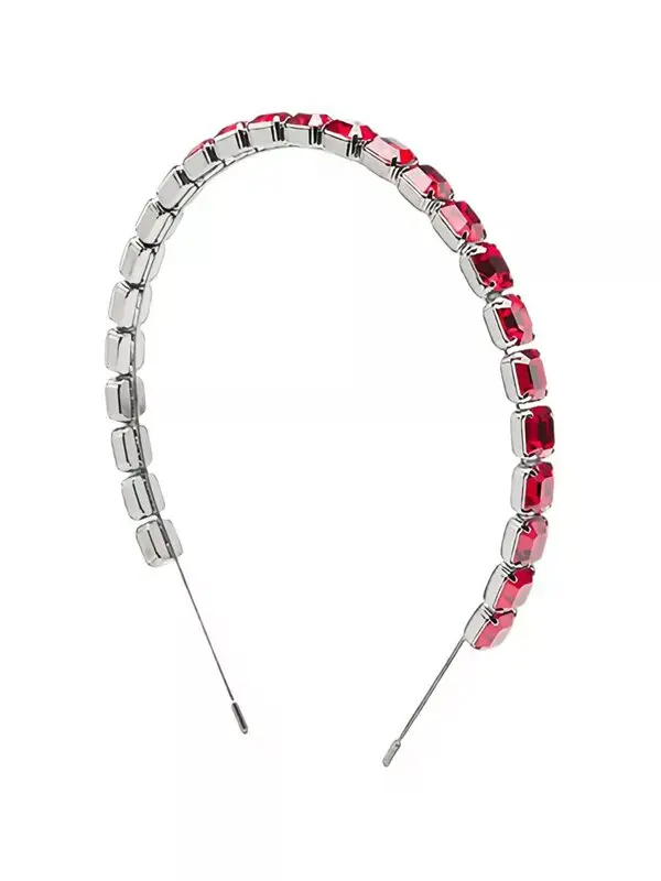 MAISON MICHEL Taylor Crystal Embellished Headband - Silver