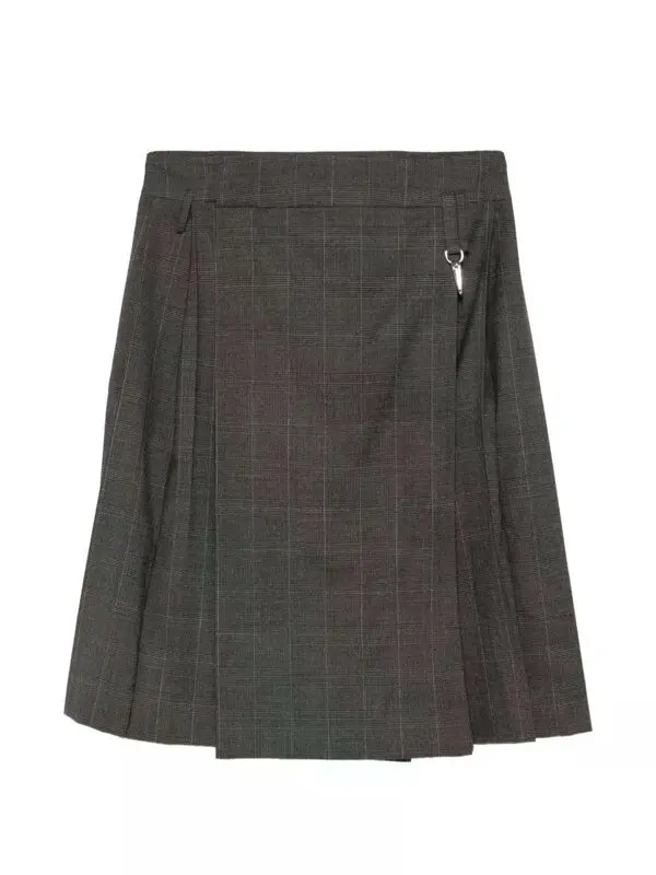 Simone Rocha Check Pattern Pleated Skirt - Grey