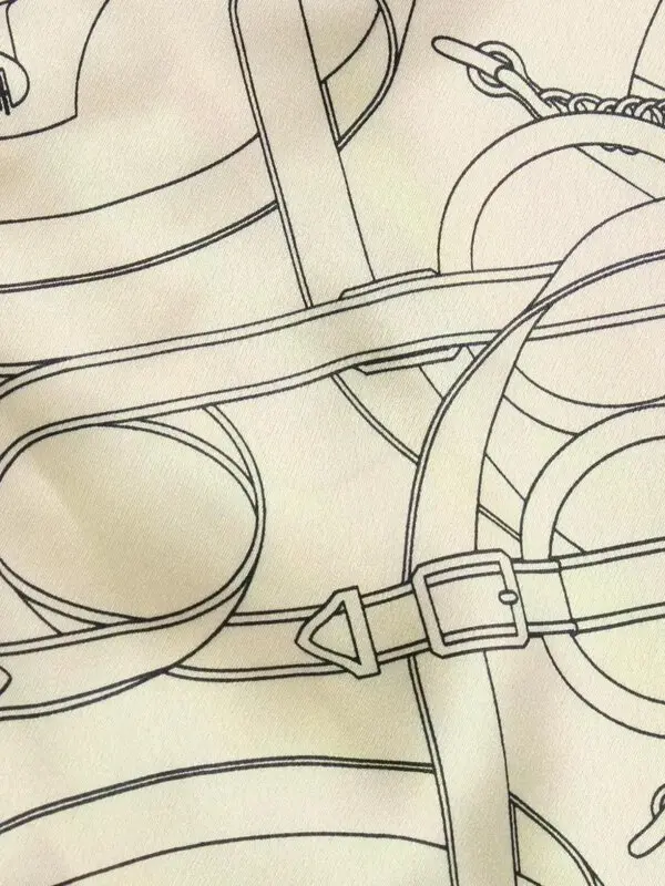 Hermès Eperon D'or Print Silk Midi Skirt