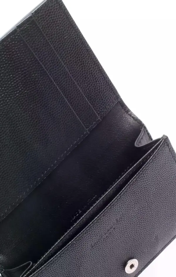 Saint Laurent 2010s Grain-effect Leather Card Case - Black