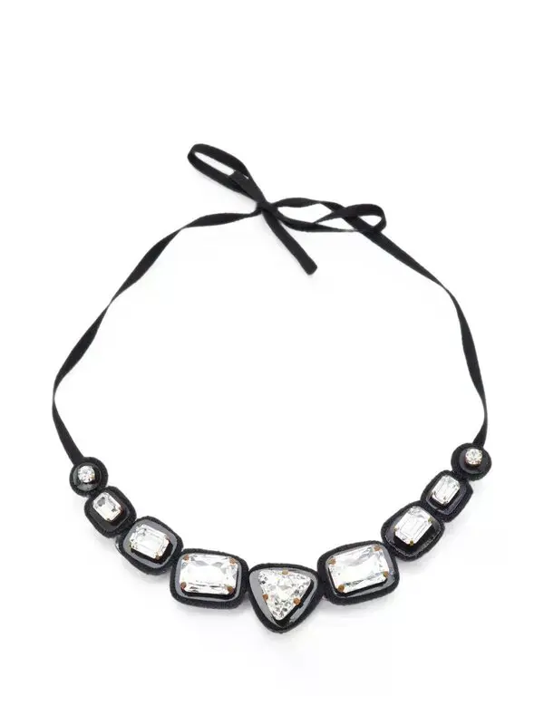 Miu Miu Crystal Embellished Choker Necklace