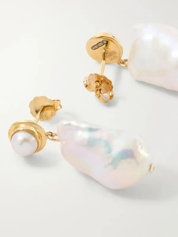Agmes Delphine Sterling Silver And Baroque Pearl Drop Earrings