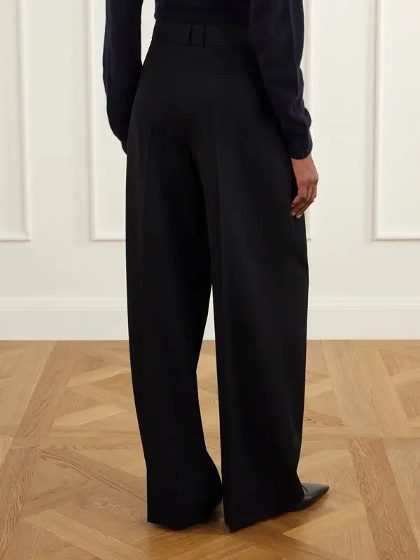 THE ROW Daniela Wool-twill Wide-leg Trousers