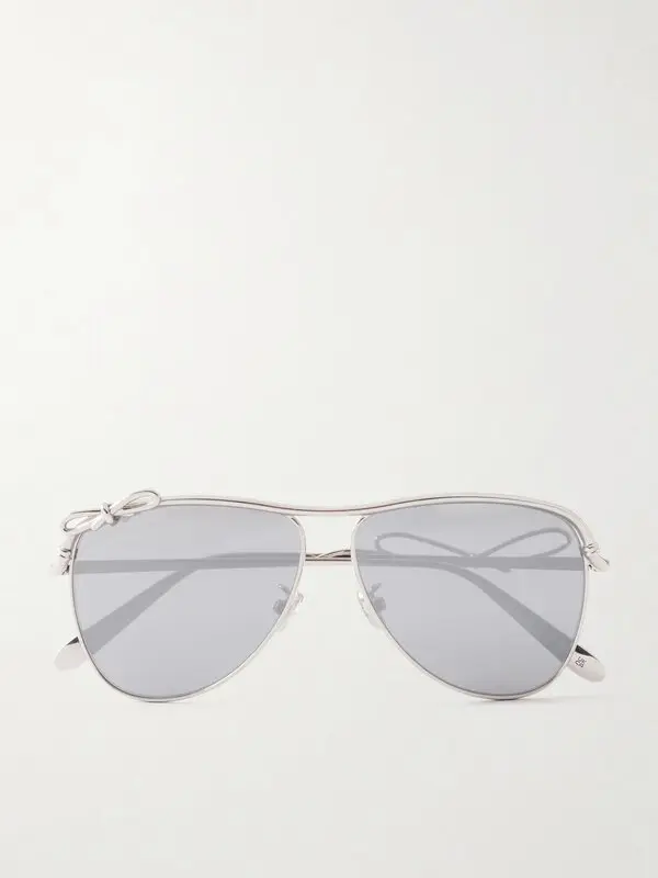 Dior Aviator-style Metal Sunglasses With Bow Accents