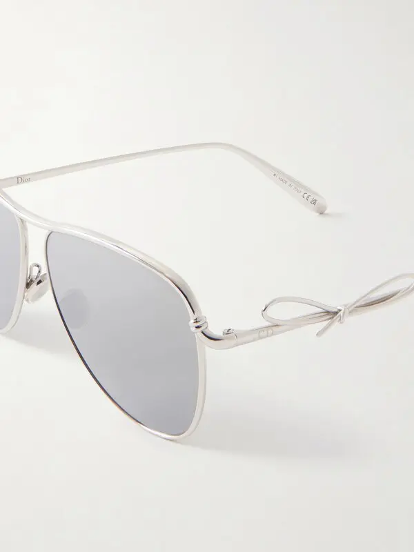 Dior Aviator-style Metal Sunglasses With Bow Accents