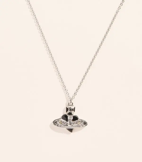 VIVIENNE WESTWOOD Diamante Heart Necklace - Silver