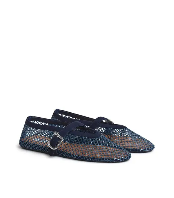 Alaïa Beaded Mesh Mary Jane Flats