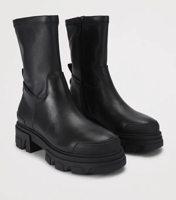Kurt Geiger Leather Stomp Sock Ankle Boots