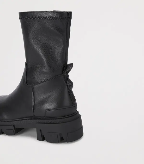 Kurt Geiger Leather Stomp Sock Ankle Boots