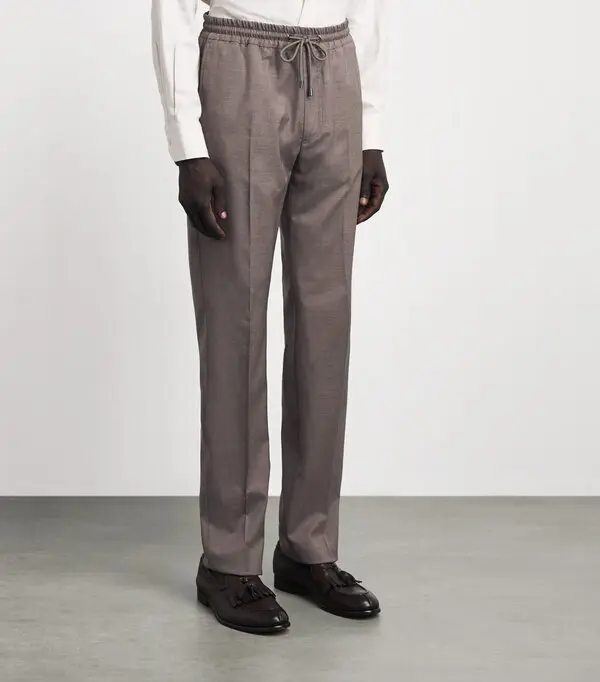 Pal Zileri Stretch Virgin Wool Drawstring Trousers