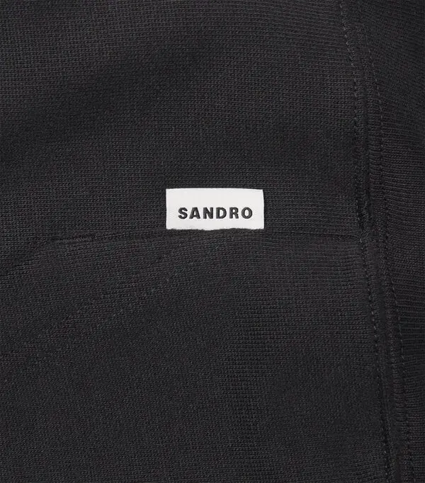 Sandro Oversized Cotton Hoodie - Black