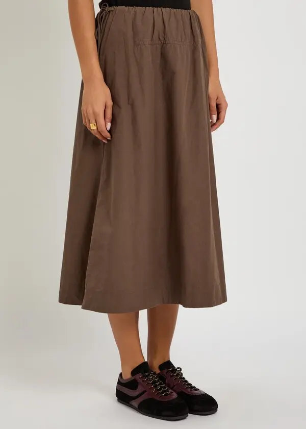 DAMSON MADDER Caspia Cotton-poplin Midi Skirt