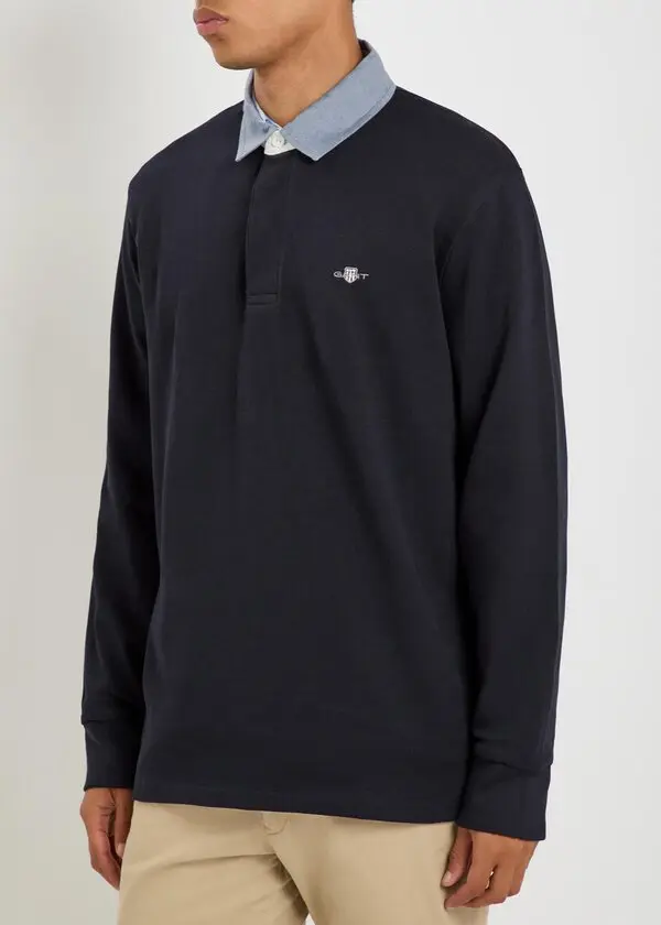 Gant Chambray Collar Cotton Rugby Shirt