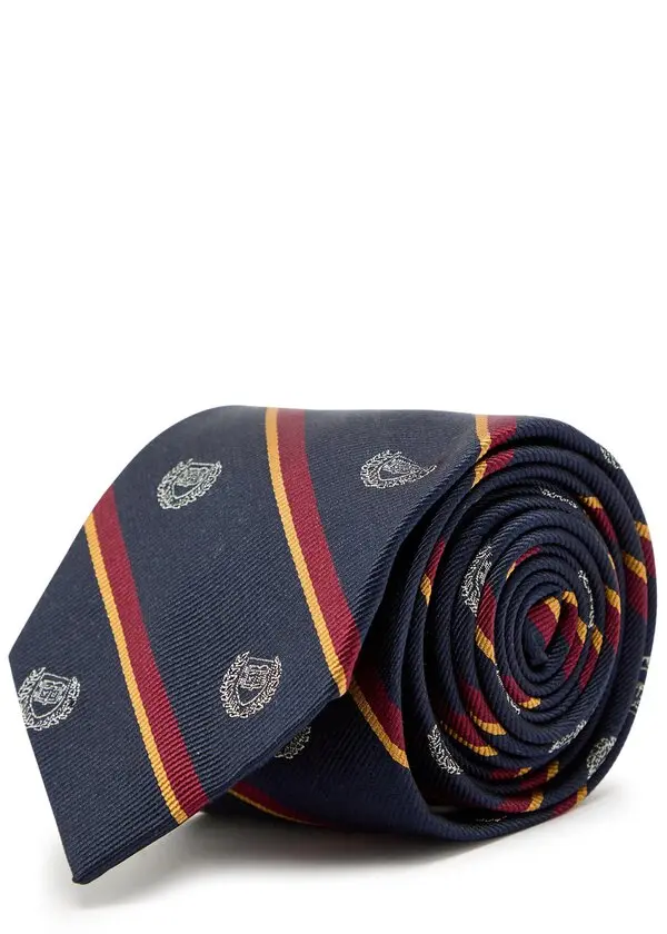 Gant Yale Striped Silk Tie - Navy