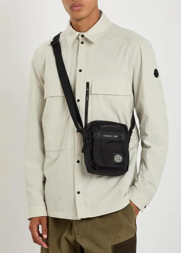 Stone Island Logo-appliquéd Nylon Pouch Bag