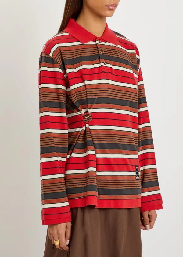 DAMSON MADDER Noah Striped Cotton Rugby Top