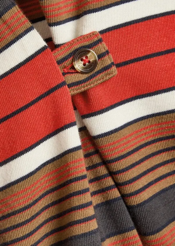 DAMSON MADDER Noah Striped Cotton Rugby Top
