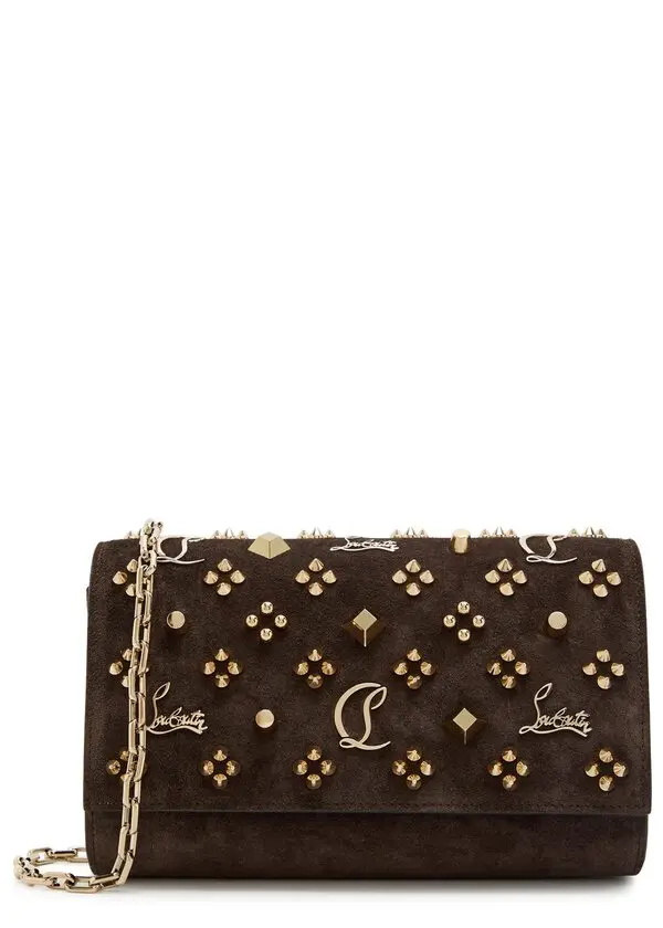 CHRISTIAN LOUBOUTIN Embellished Suede Clutch