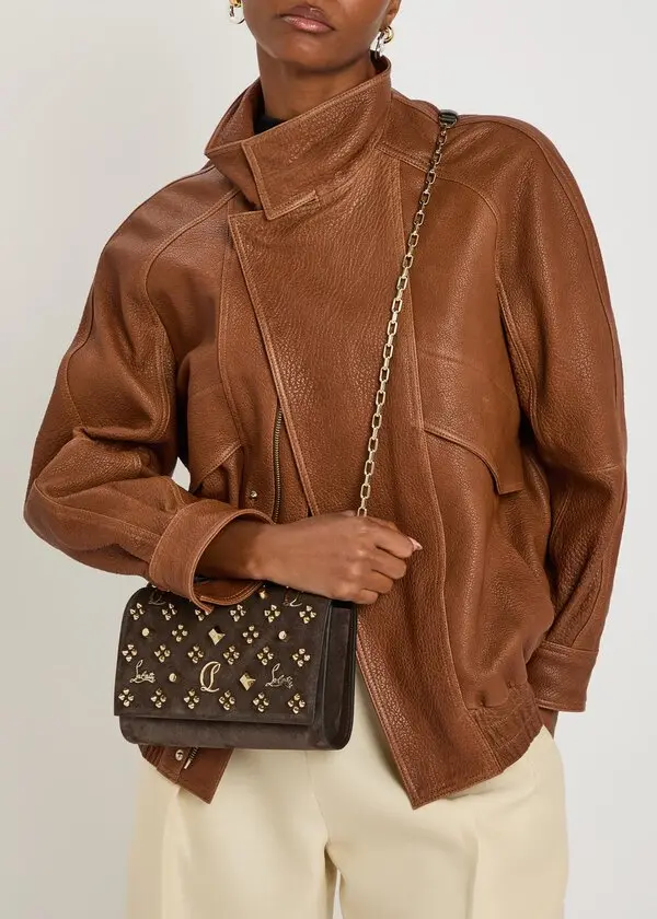 CHRISTIAN LOUBOUTIN Embellished Suede Clutch
