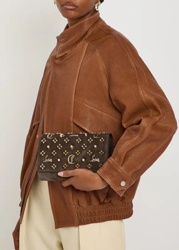 CHRISTIAN LOUBOUTIN Embellished Suede Clutch